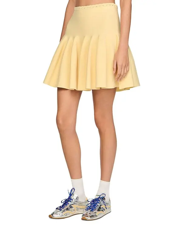 Sandro Telma Short Knit Skater Skirt - Butter