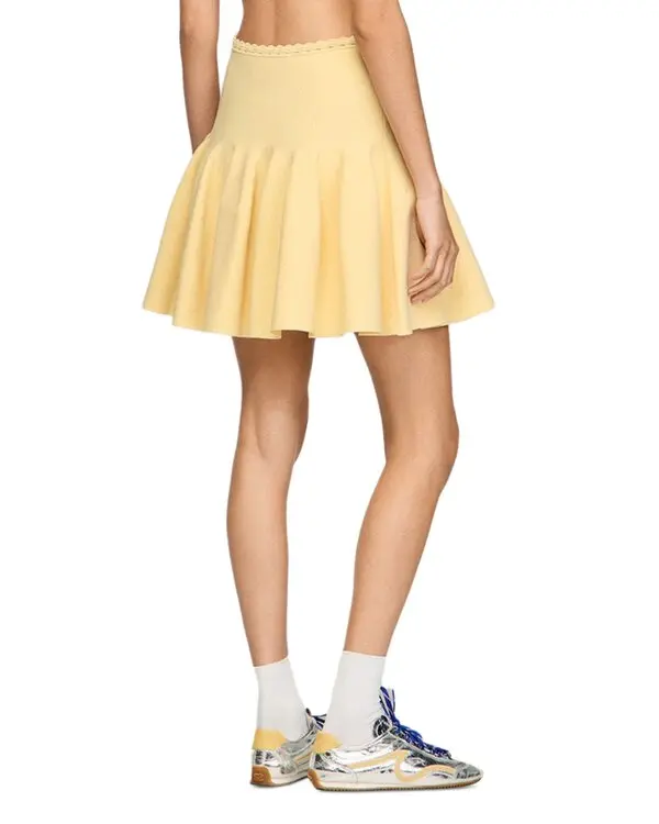 Sandro Telma Short Knit Skater Skirt - Butter