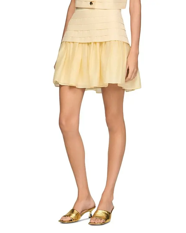 Sandro Hadley Short Pleated Skirt - Vanilla
