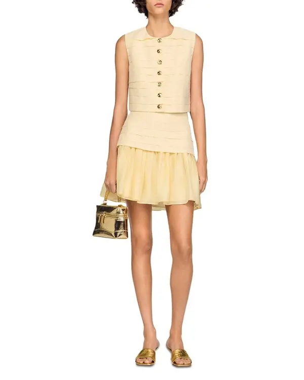 Sandro Hadley Short Pleated Skirt - Vanilla