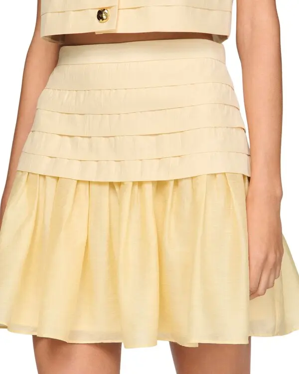 Sandro Hadley Short Pleated Skirt - Vanilla