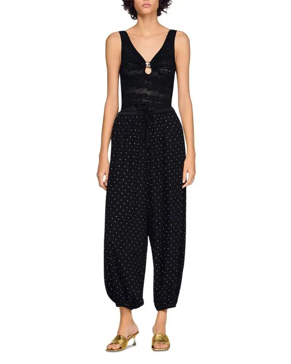 Sandro Embellished Knit Leotard