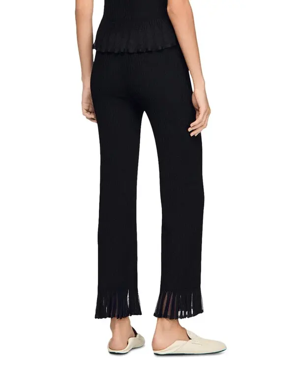 Sandro Ruffled Knit Trousers