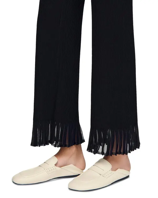 Sandro Ruffled Knit Trousers