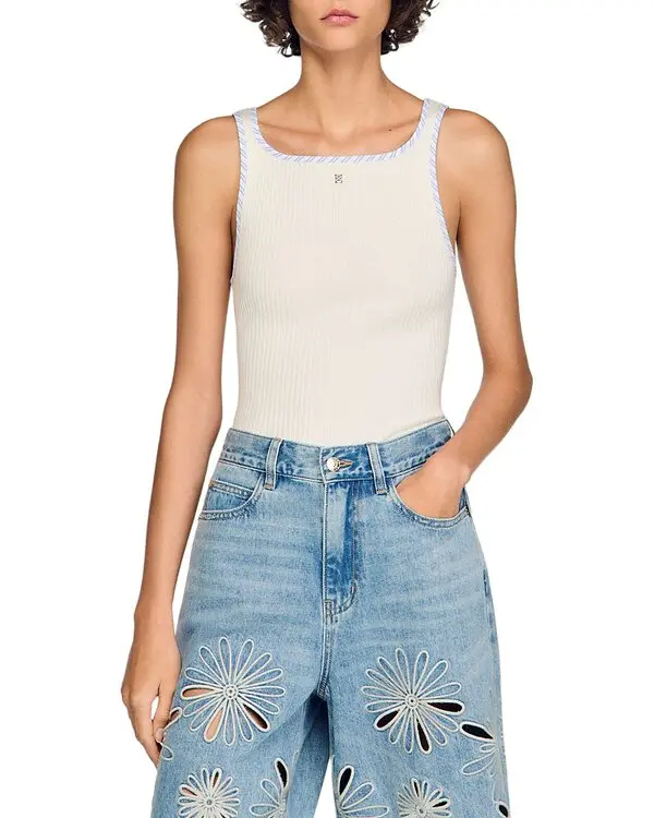 Sandro Ribbed Vest Top