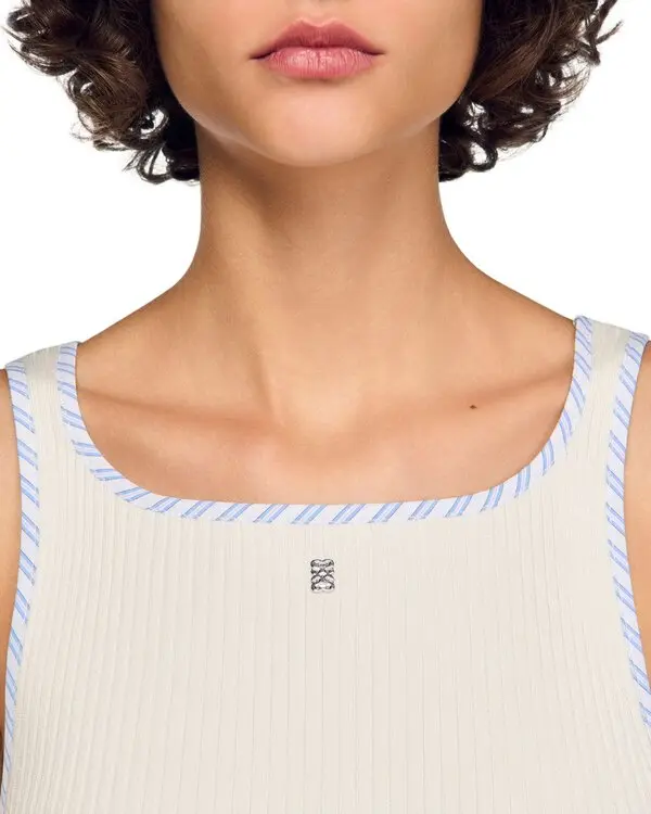 Sandro Ribbed Vest Top