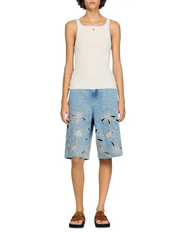 Sandro Ribbed Vest Top
