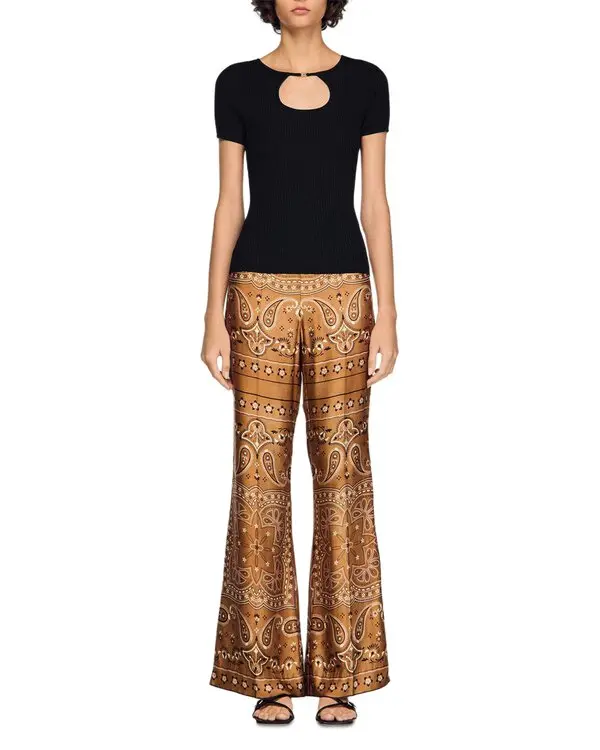 Sandro Openwork Neck Sweater