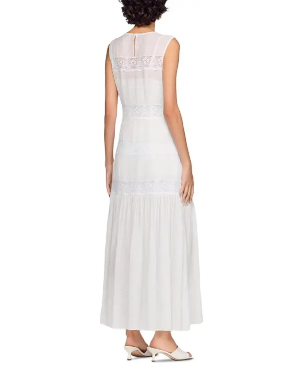 Sandro Crepon Maxi Dress - White