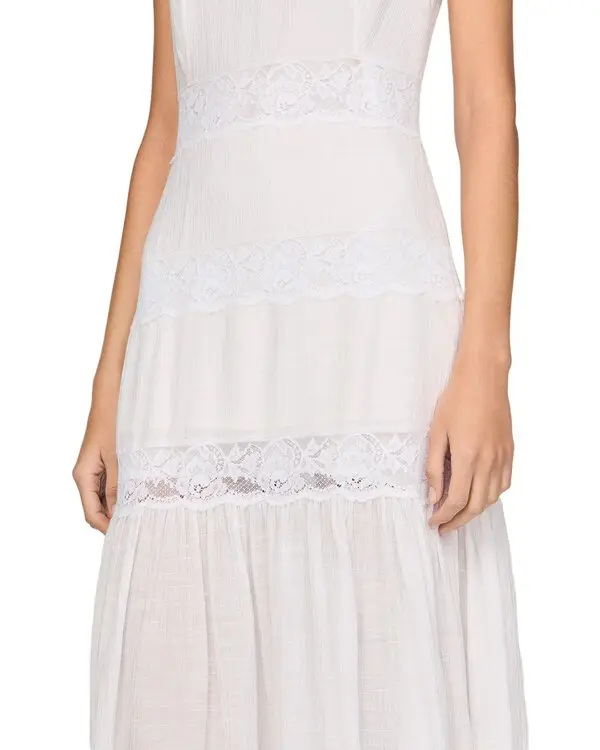 Sandro Crepon Maxi Dress - White