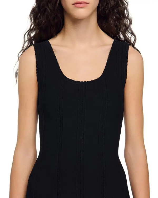 Sandro Short Knit Dress With Ruffle