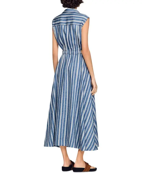 Sandro Striped Maxi Dress - Blue White