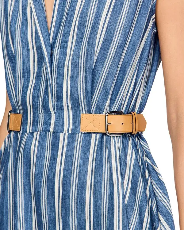 Sandro Striped Maxi Dress - Blue White