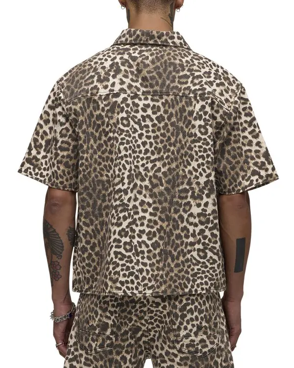 Hudson Jeans Rex Short Sleeve Shirt - Cheetah