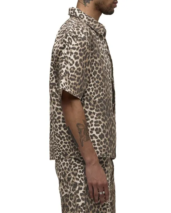 Hudson Jeans Rex Short Sleeve Shirt - Cheetah