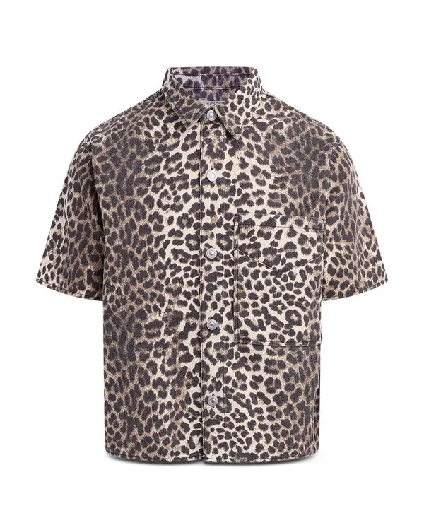 Hudson Jeans Rex Short Sleeve Shirt - Cheetah