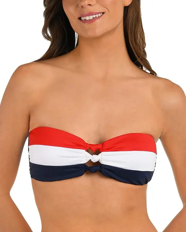 La Blanca Americana Knot Front Bandeau Bikini Top - Multi