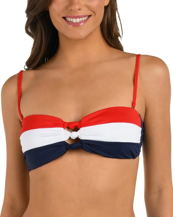 La Blanca Americana Knot Front Bandeau Bikini Top