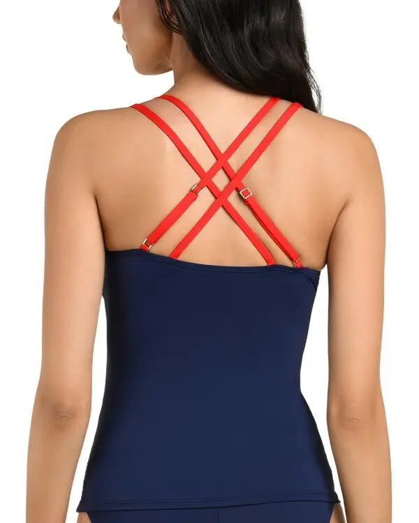 La Blanca Americana Lace-up Tankini Top - Multi