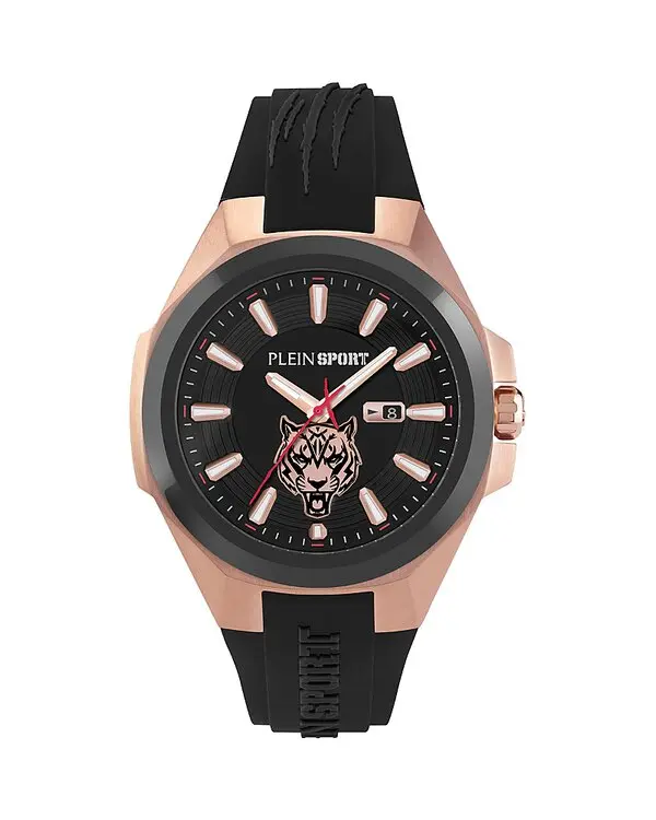 PLEIN SPORT Tigermaster 47mm Silicone Strap Watch - Rose Gold