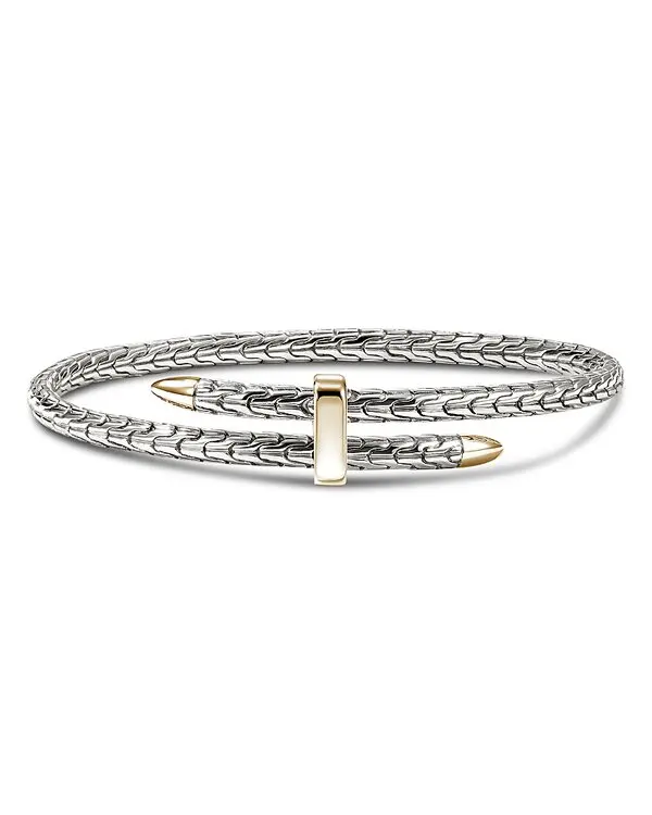John Hardy 14k Yellow Gold & Sterling Silver Spear Flex Cuff Bracelet - Gold/silver
