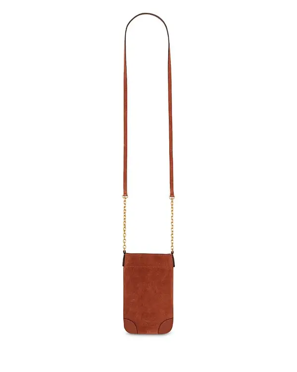 Gerard Darel Charlotte Suede Crossbody Phone Holder - Brandy