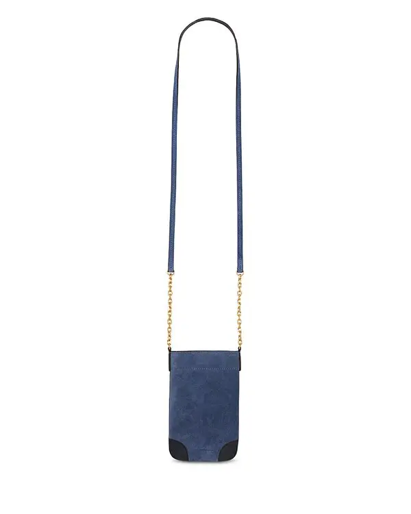 Gerard Darel Charlotte Suede Crossbody Phone Holder - Cornflower