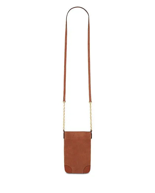 Gerard Darel Charlotte Suede Crossbody Phone Holder - Tan