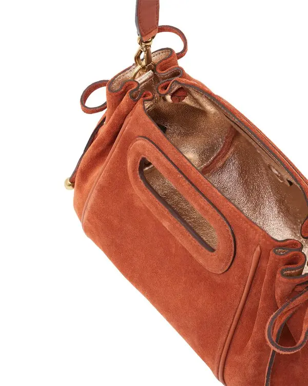 Gerard Darel Mini Dany Suede Handbag - Brandy