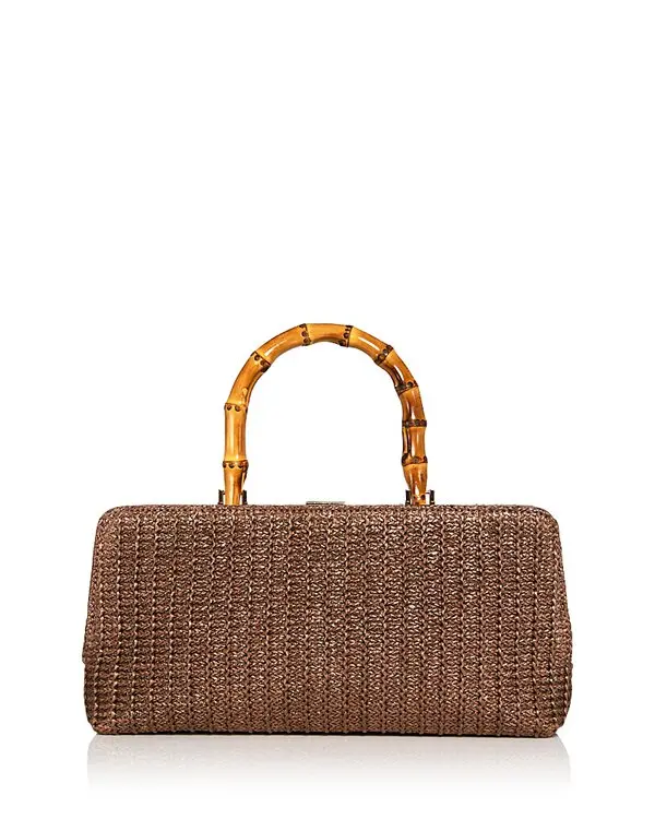 Aqua Medium Raffia Crossbody Bag