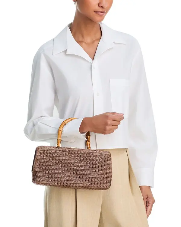 Aqua Medium Raffia Crossbody Bag