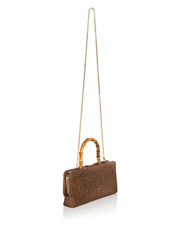 Aqua Medium Raffia Crossbody Bag