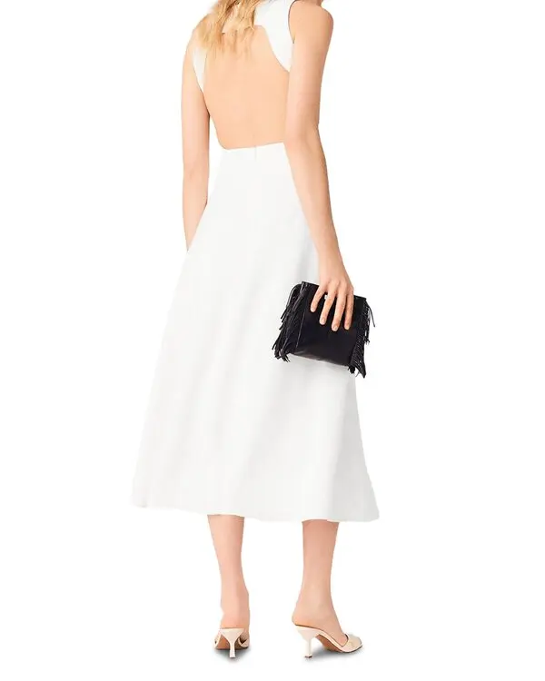 Maje Backless Midi Dress - White