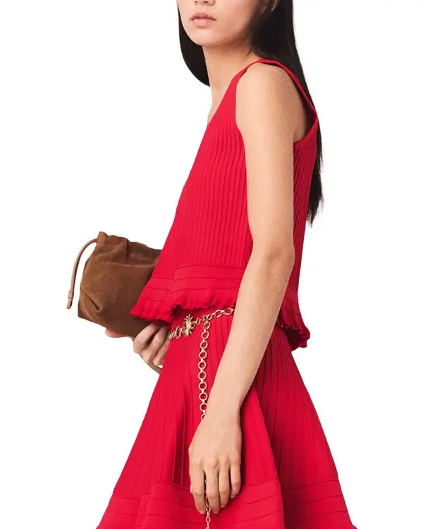 Maje Ruffled Knit Top