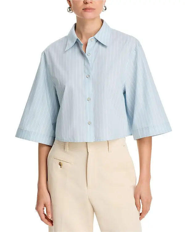 Helmut Lang Cropped Wide Sleeve Shirt