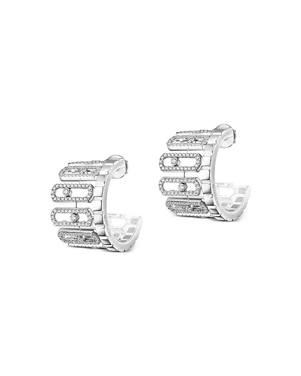 Messika 18k Diamond Hoop Earrings - White Gold