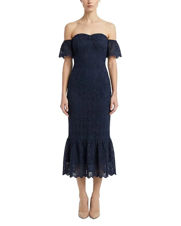 NIGHTCAP Fleur Lace Flutter Midi Dress