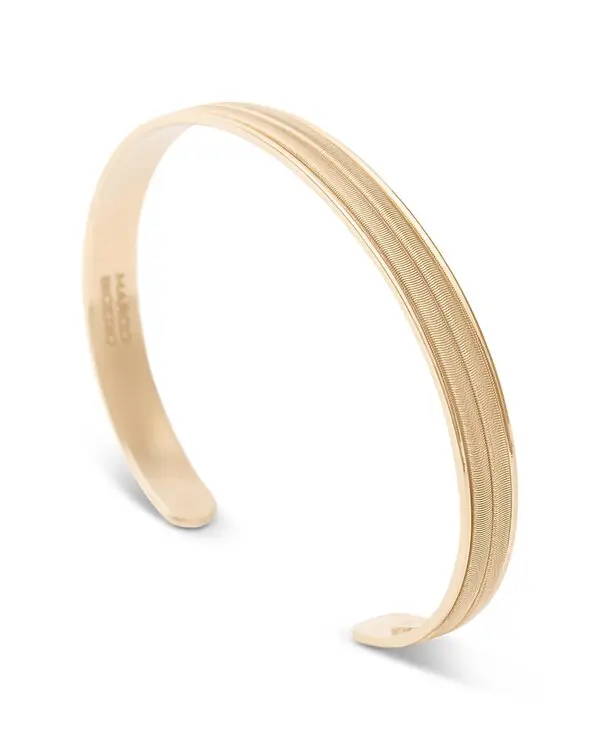 Marco Bicego 18k Yellow Ridged Cuff Bangle Bracelet - Gold