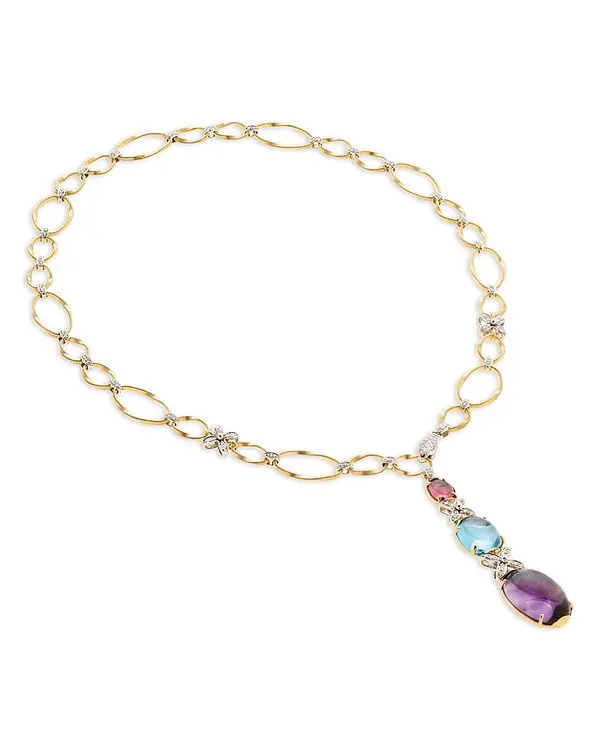 Marco Bicego 18k Gold Gemstone & Diamond Lariat Necklace - White/gold