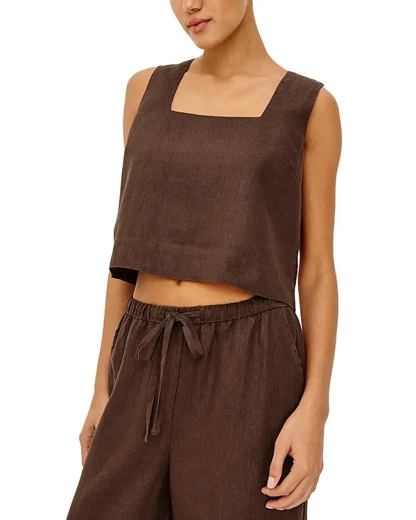 Rails Akira Linen Top - Espresso