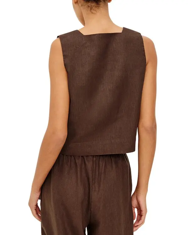 Rails Akira Linen Top - Espresso