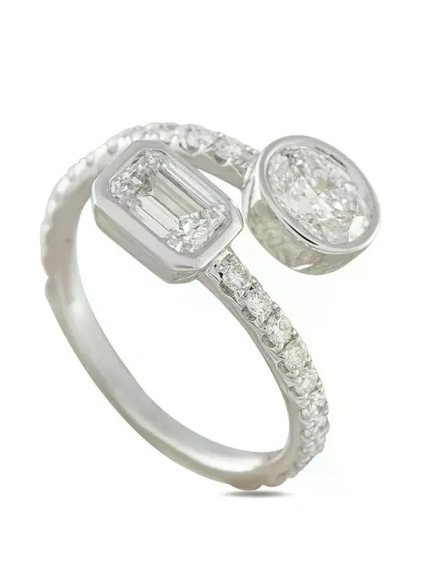 LB EXCLUSIVE Diamond Bypass Ring - Silver