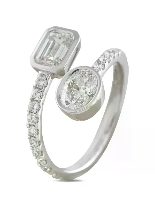 LB EXCLUSIVE Diamond Bypass Ring - Silver