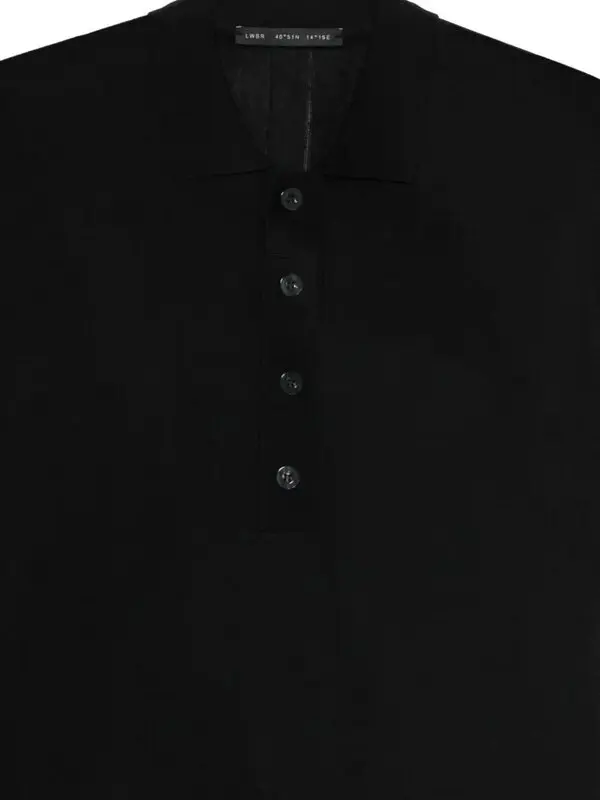 LOW BRAND Fine-knit Polo Shirt - Black
