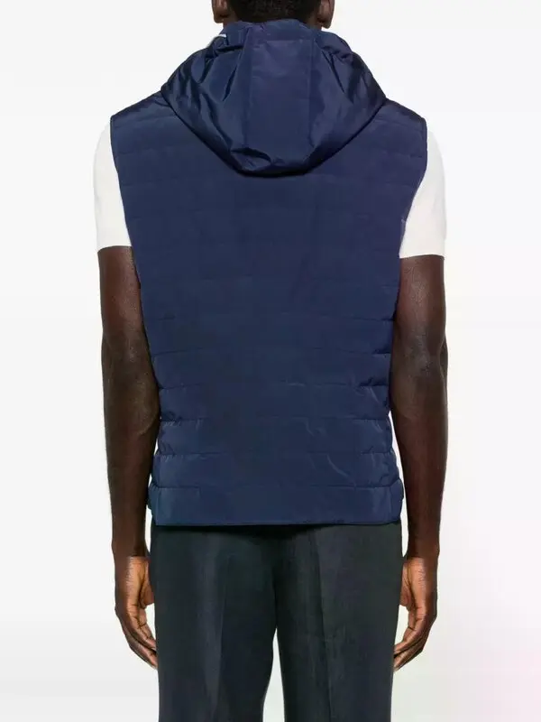 Brunello Cucinelli Hooded Padded Gilet - Blue