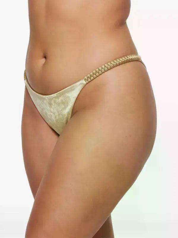ISA BOULDER High Weave Bikini Bottom - Gold
