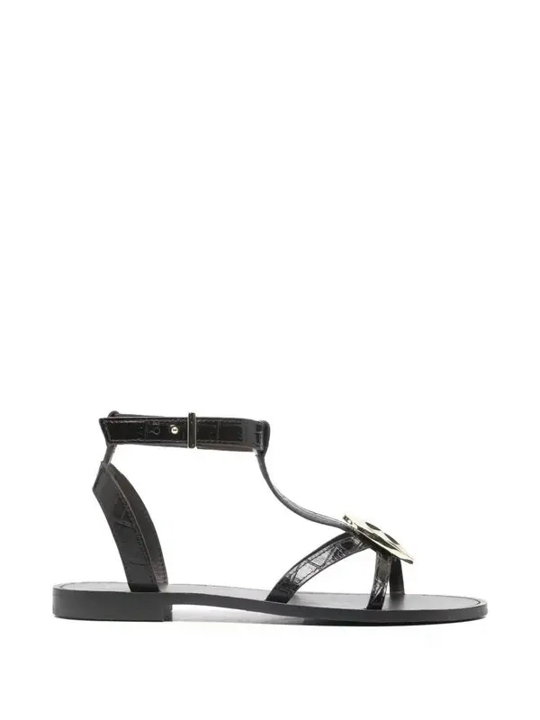 Maje Buckle-fastening Sandals With Hammered Medallion