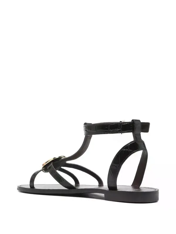 Maje Buckle-fastening Sandals With Hammered Medallion