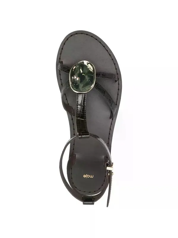 Maje Buckle-fastening Sandals With Hammered Medallion