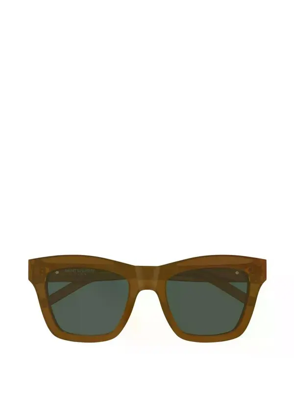 Saint Laurent Cassandre-detail Sunglasses - Brown